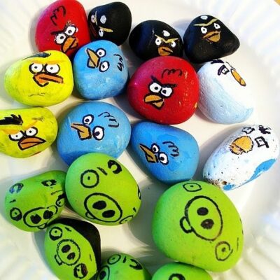 Painted Rock Stone Angry Birds • Shilpidea.Com
