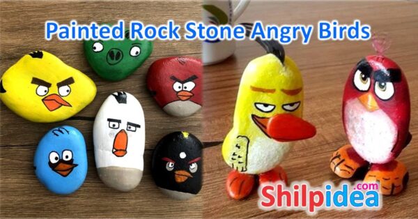 Painted Rock Stone Angry Birds • Shilpidea.Com