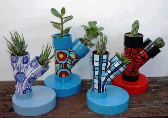 10 Creative Vases Ideas with PVC Pipes • Shilpidea.Com